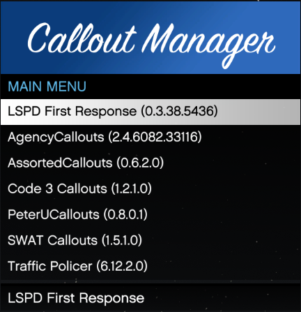 Callout Manager - Script Modifications & Plugins - LCPDFR.com